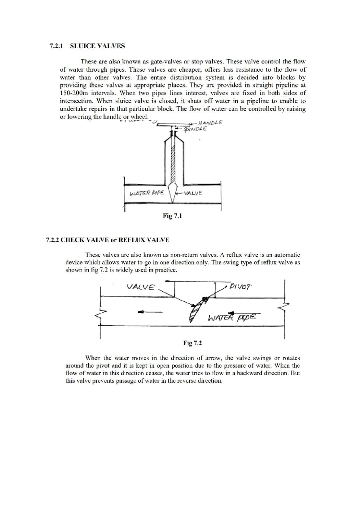 B.Tech Engineering: Sluice & Check Valves Overview and Diagrams - Studocu