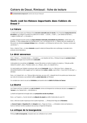 Analyse linéaire - Le Buffet - Analyse linéaire Le Buffet – Cahiers de Douai, Arthur Rimbaud ...