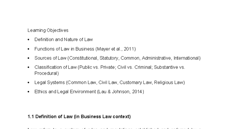 BL Introduction to Business Law: Key Concepts and Legal Frameworks ...