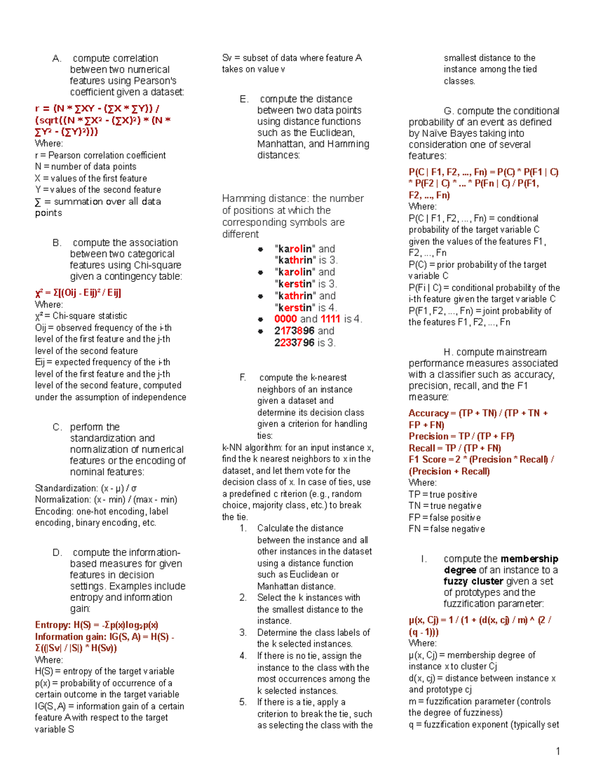 Data Mining Formulas and Techniques for Data Analysis - Studeersnel