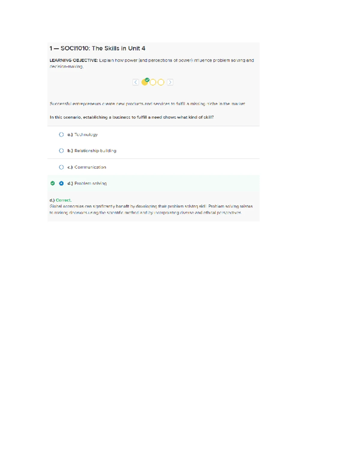 Sophia- Intro to Soc Milestone 1 - 15 questions were answered correctly ...