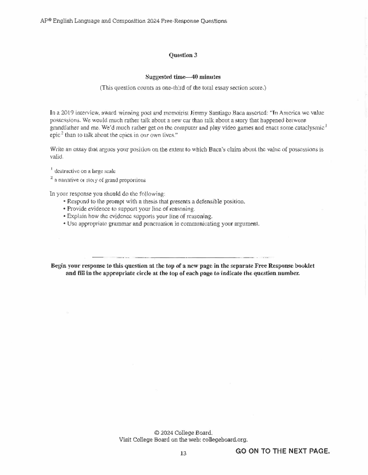 AP Lang 2024 Rhetorical Analysis Essay Prompts and Guidelines - Studocu