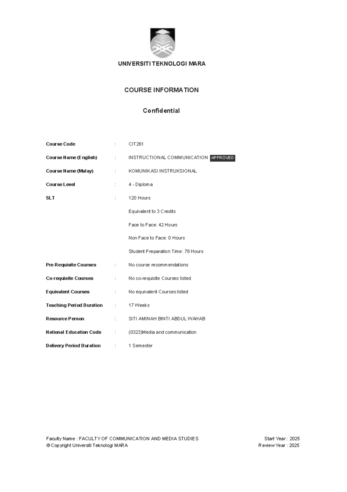 CIT261 Instructional Communication Course Overview and Learning ...