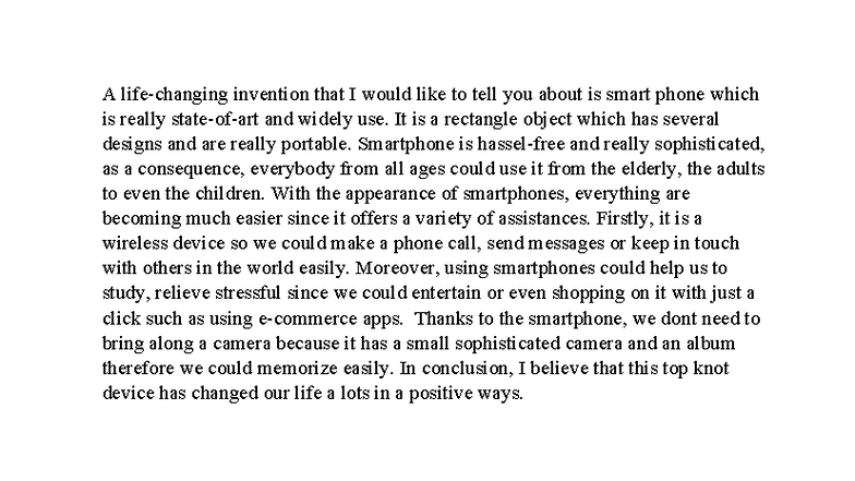 Life-Changing Invention: The Impact of Smartphones on Daily Life - Studocu