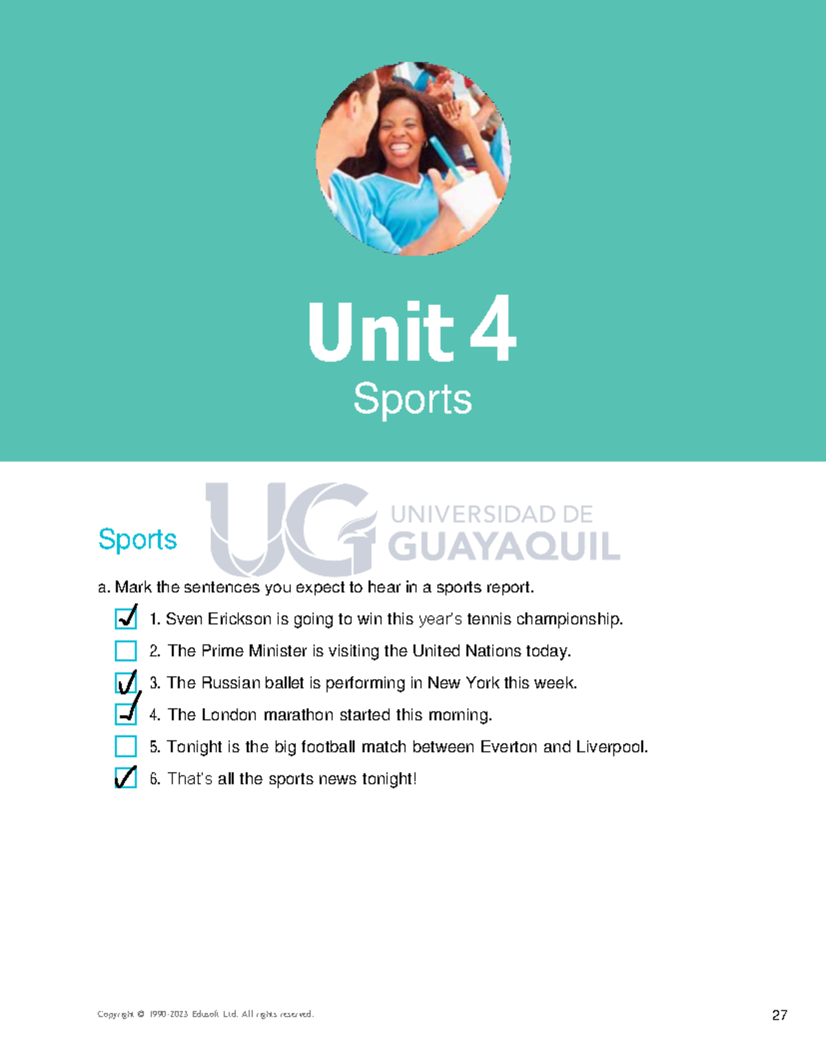 Unit 5 Sports Assignment - English Course Insights - Studocu