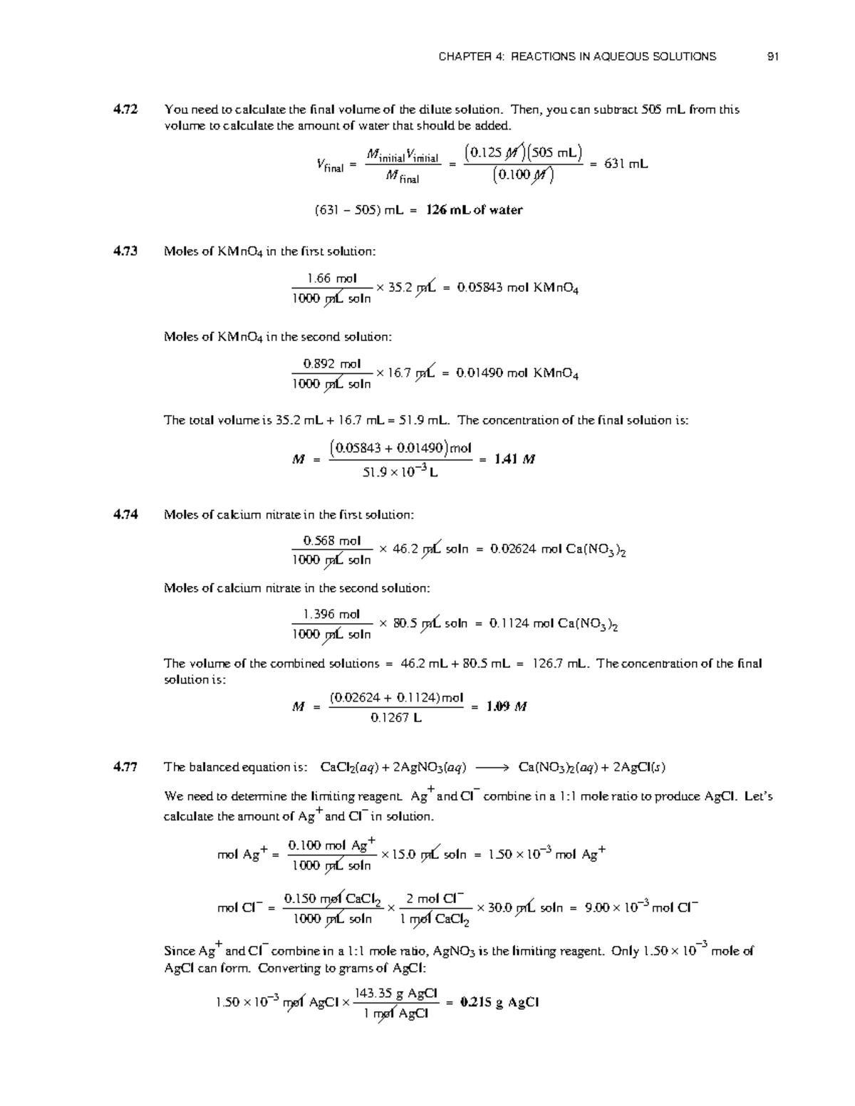 CH 4: Reactions in Aqueous Solutions - Chemistry 10th Ed. Solutions ...