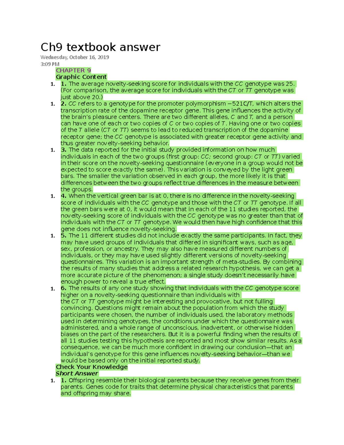 Ch9 textbook answer - Professor Moshefi - Ch9 textbook answer Wednesday ...