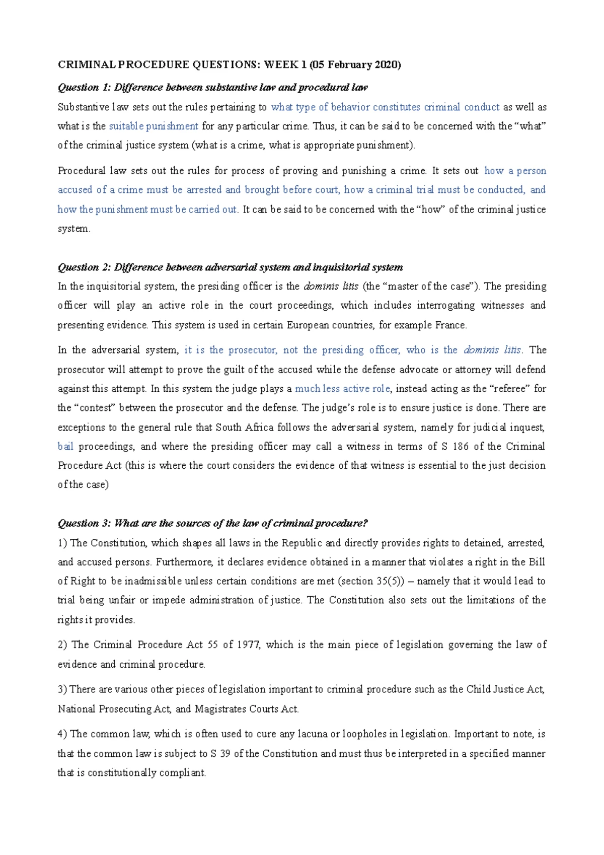 Criminal Procedure PART 3 Chapter 13 - 202 b) a) 13. Chapter 13 Charge ...