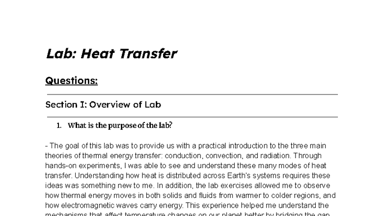 Edgenuity Lab: Understanding Heat Transfer - Conduction, Convection ...