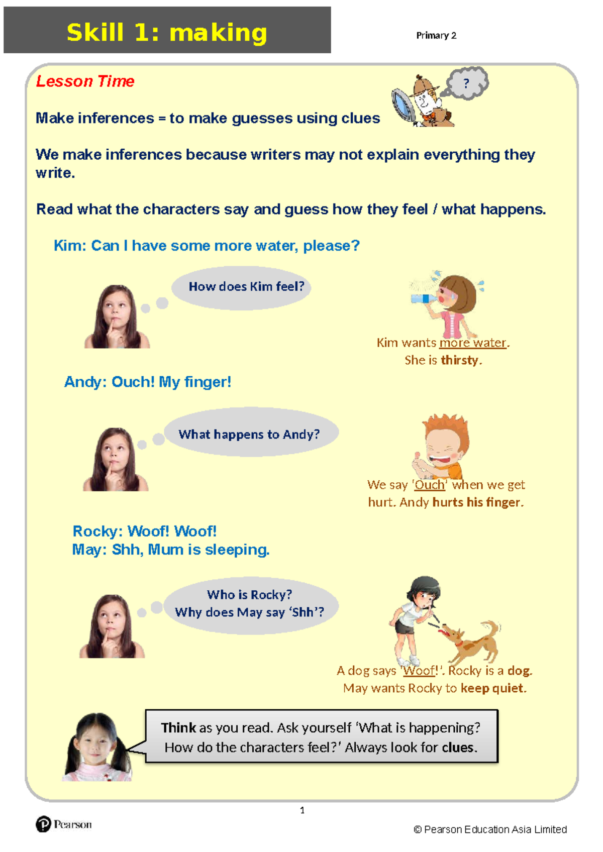 Skill 1: Making Inferences in Primary 2 - Lesson Guide - Studocu