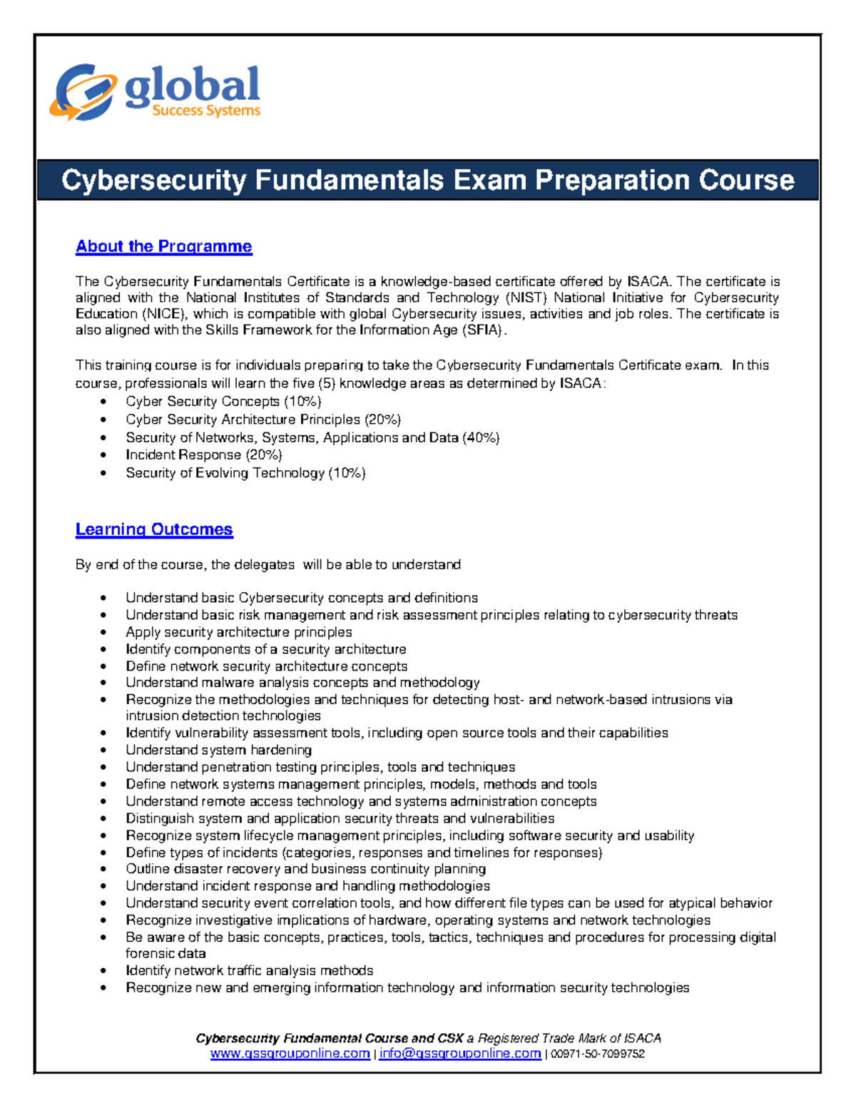 1435739444 Cybersecurity Fundamentals Exam Prep Course Overview - Studocu