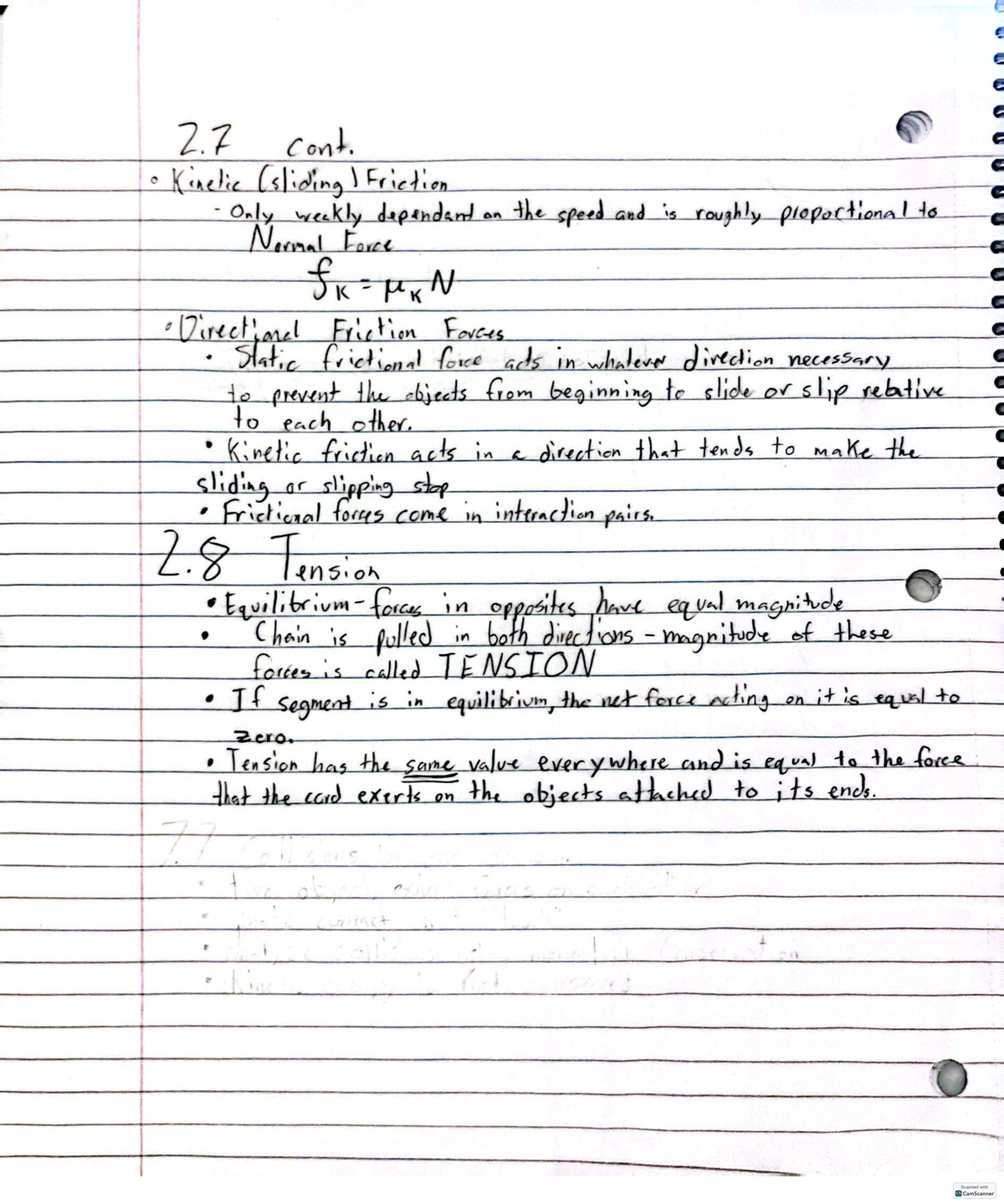 Physics 101: Kinetic Friction, Tension, and Newton's Laws Notes - Studocu