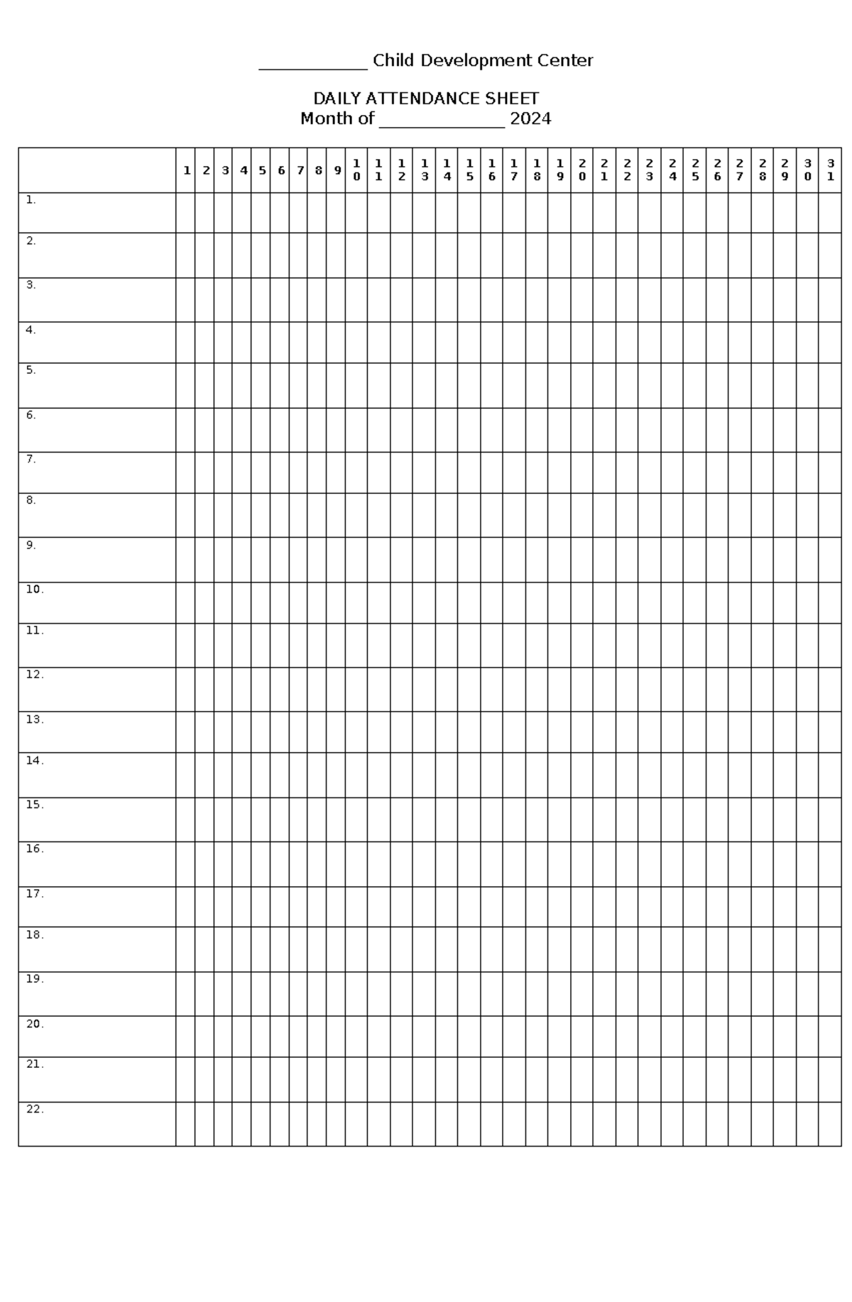 Daily attendance sheet- jenny - Bachelor of Science in Mechanical ...