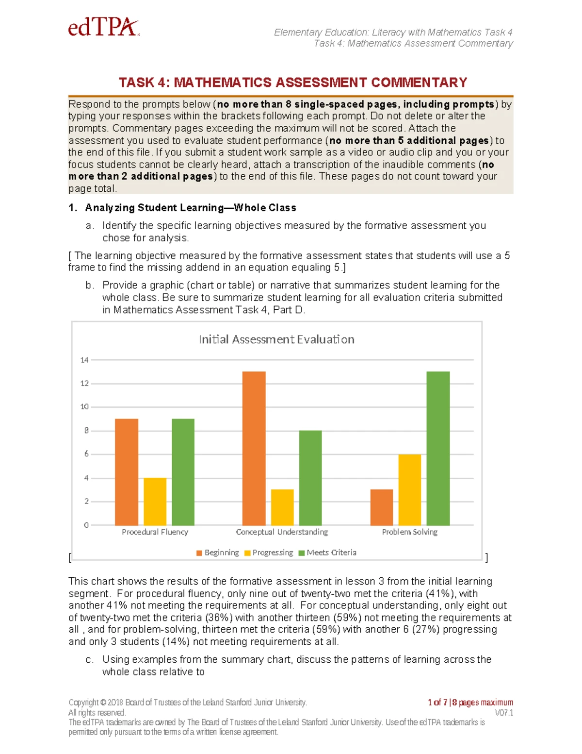 edTPA Task 4 Eval Criteria: Evaluating Student Understanding - Studocu
