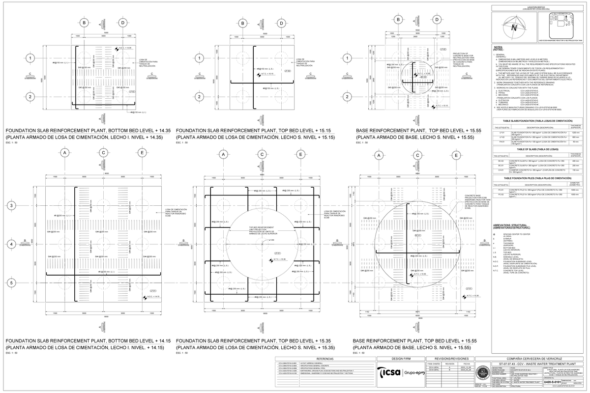 CCV U420 Structural Drawing: Anaerobic Reactor & Neutralization Tank ...