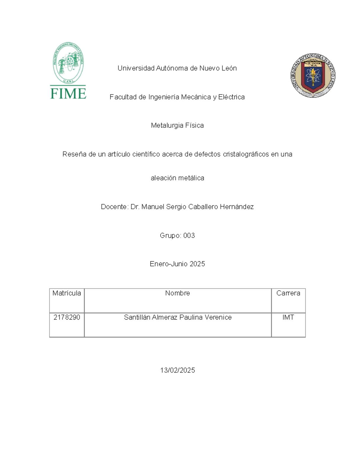 Reseña del Artículo sobre Defectos Cristalográficos en Aleaciones - Studocu