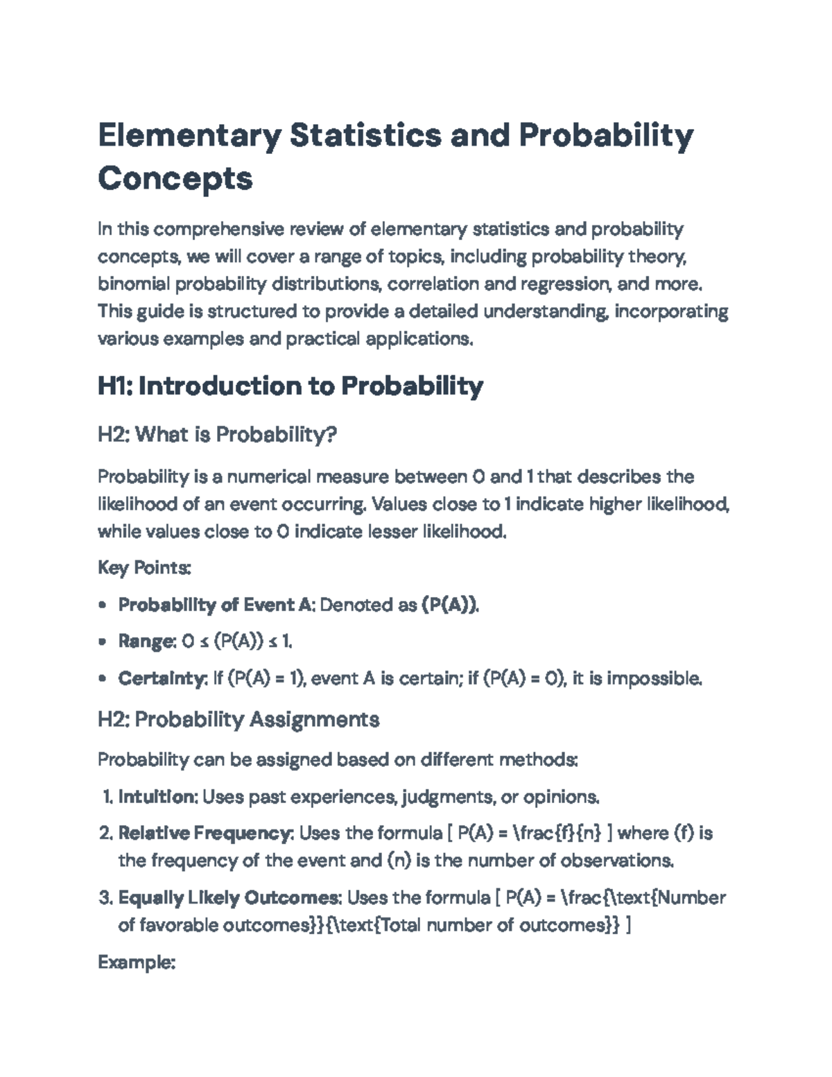 Elementary Statistics and Probability Concepts Guide - Elementary ...