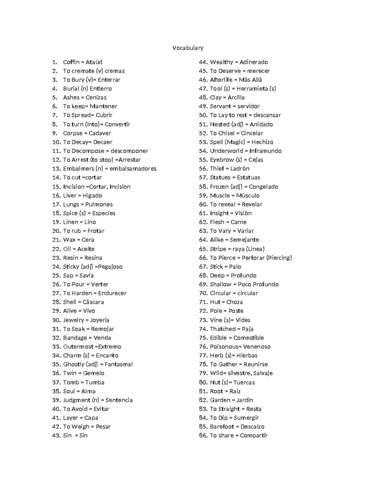 Vocabulary for the Test: Key Terms and Definitions - Studocu