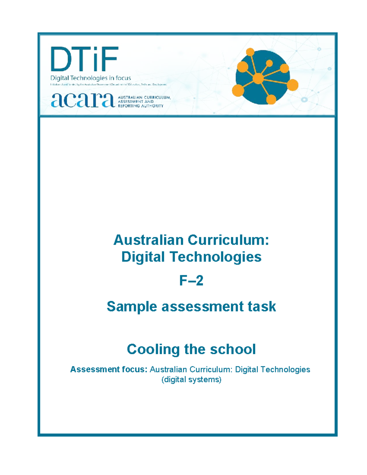 F-2 Assessment Task: Enhancing School Shade with Digital Systems - Studocu