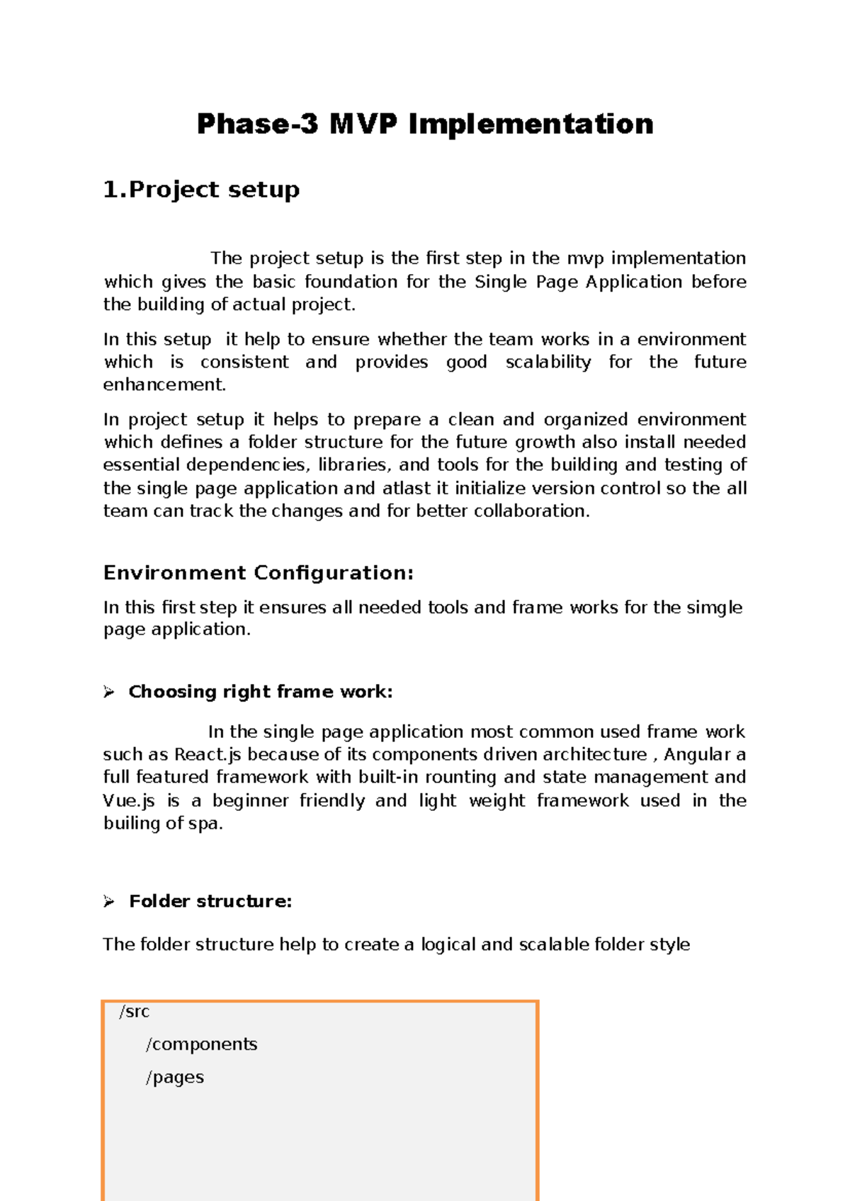 MVP Implementation: Project Setup and Testing Overview (Phase 3) - Studocu