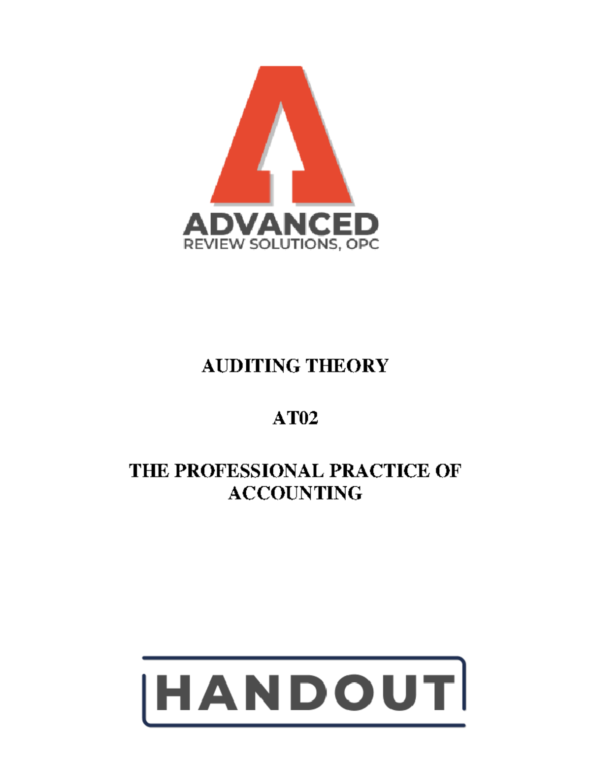 At02 The Profession A L Pr A Ctice Of Accounting Auditing Theory At