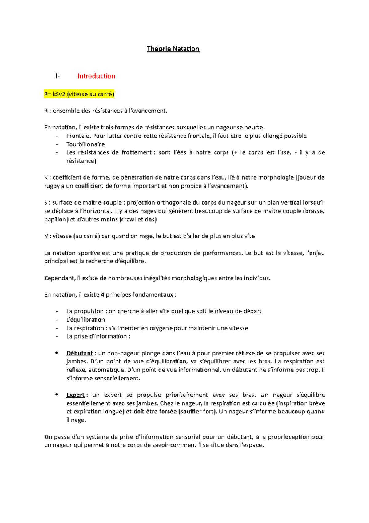 Théorie de la Natation - Cours Complet sur les Principes Fondamentaux ...