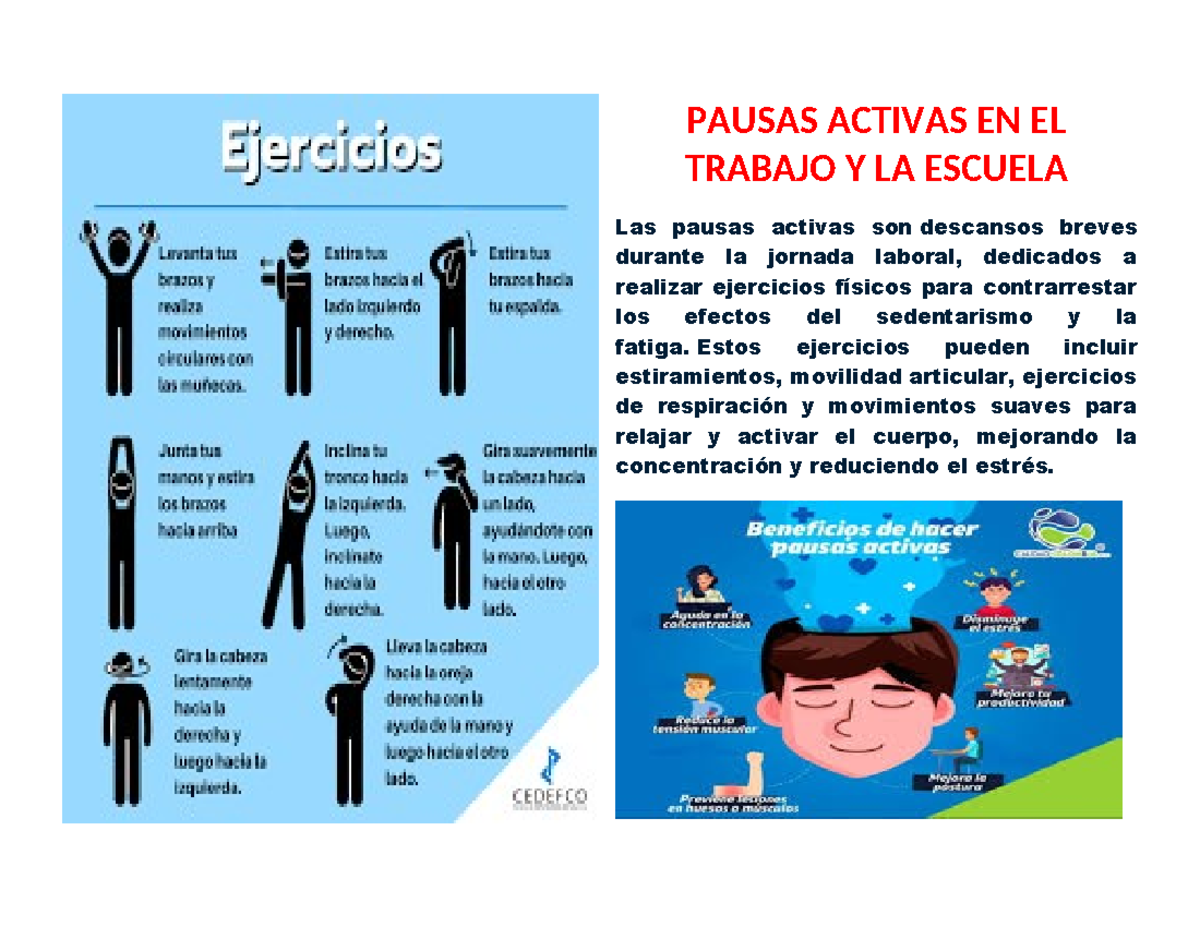 Pausas Activas EN EL Trabajo Y LA Escuela - PAUSAS ACTIVAS EN EL ...