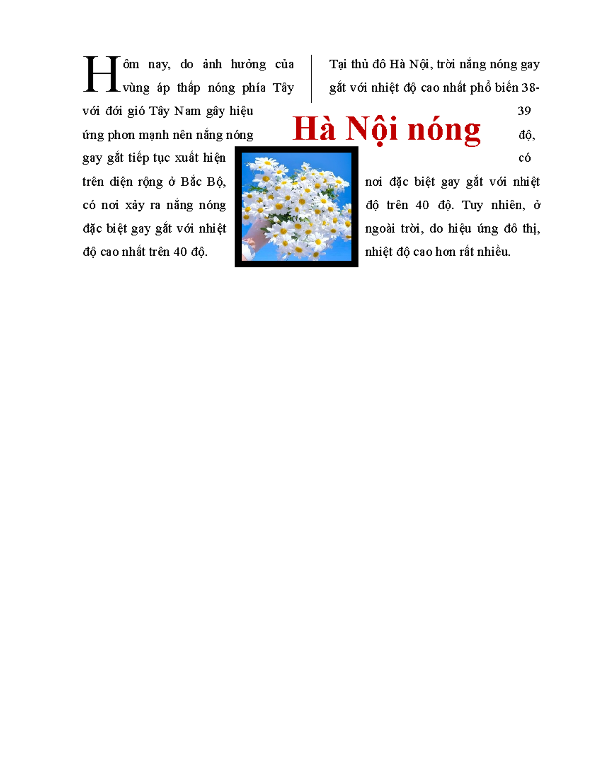 WORD BUỔI 8 - Thời tiết nắng nóng gay gắt tại Hà Nội - Studocu