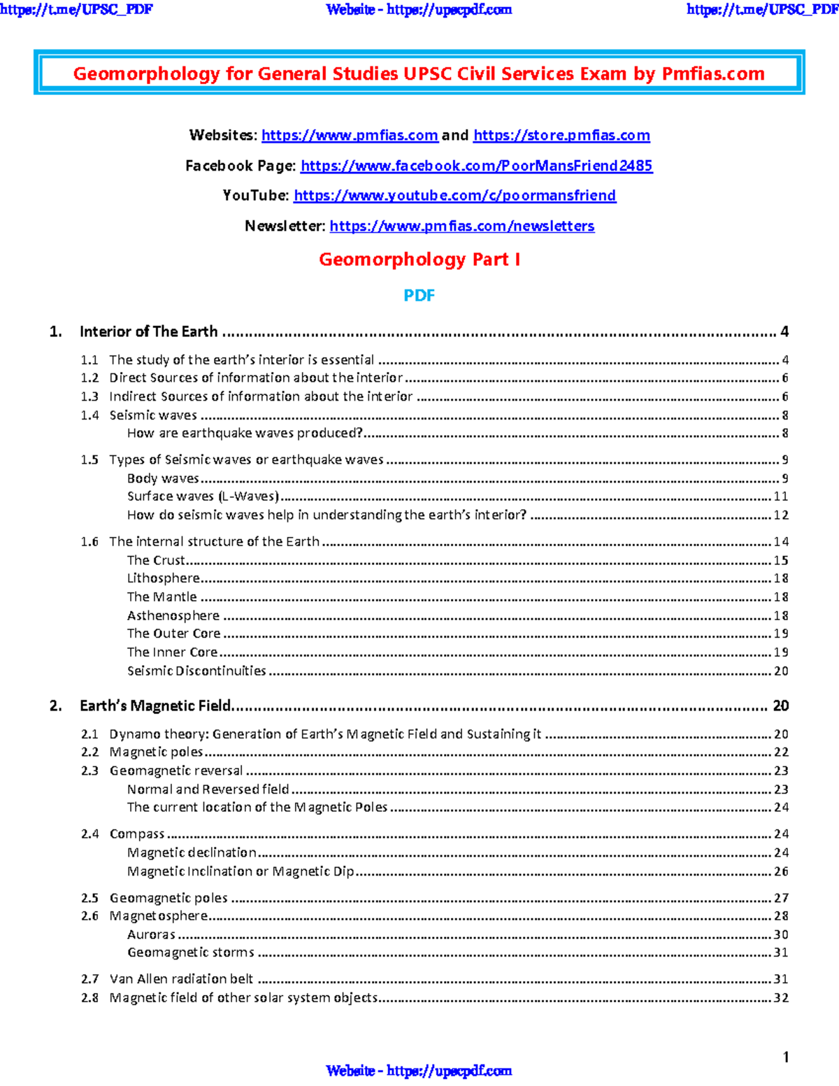 Geo19 1 Geomorphology 1 - Geomorphology for General Studies UPSC Civil ...