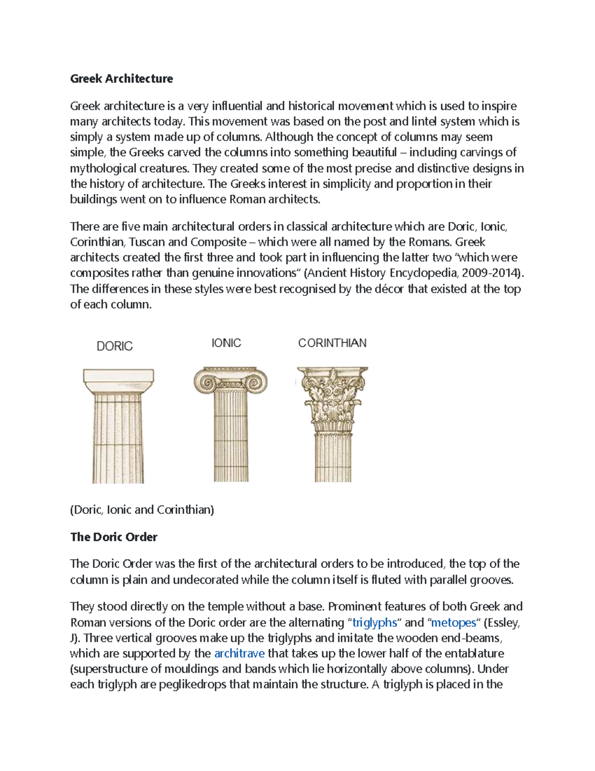 Greek and Roman Architecture History (ARCH 2026) - Studocu