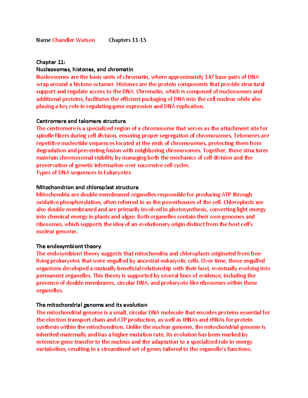 Genetics WS Chpt 11-15 - Complete Worksheet Overview and Key Concepts ...