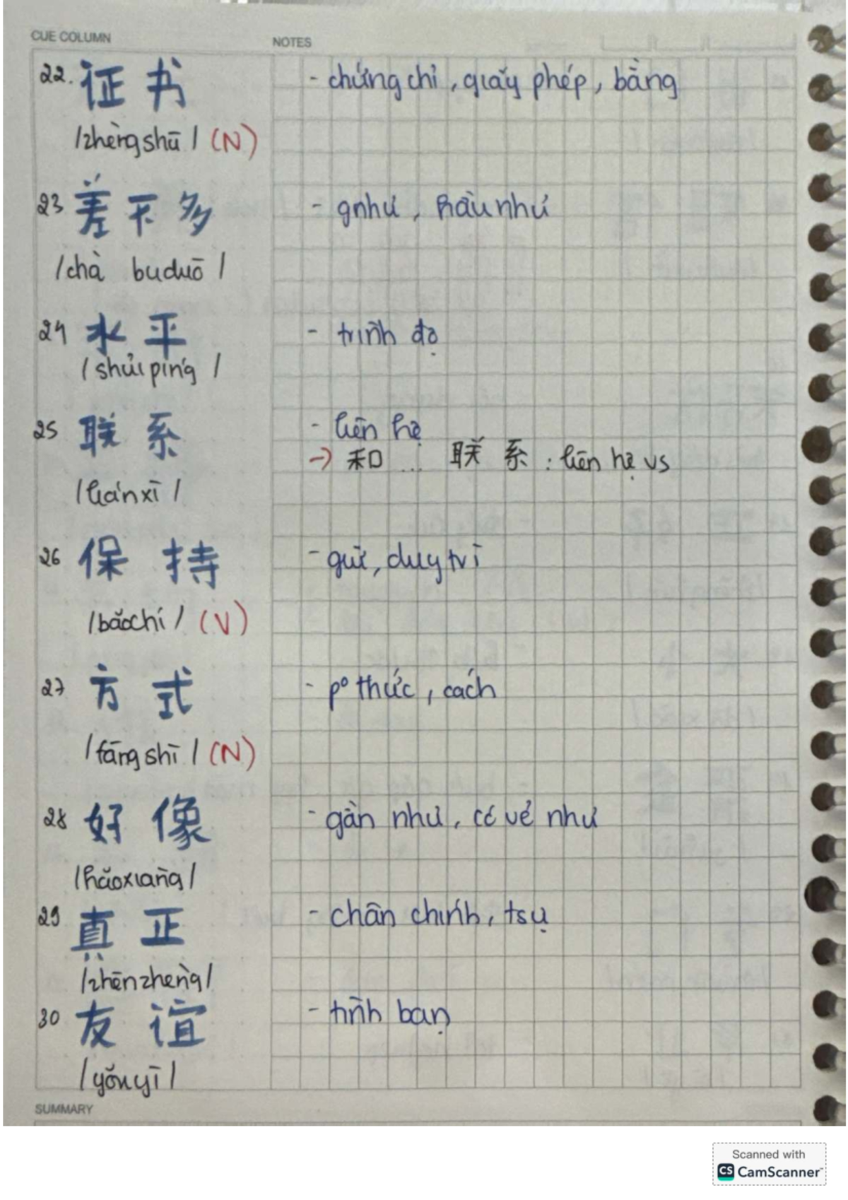 CUE COLUMN NOTES for B2-HSK4 Exam Preparation - Studocu