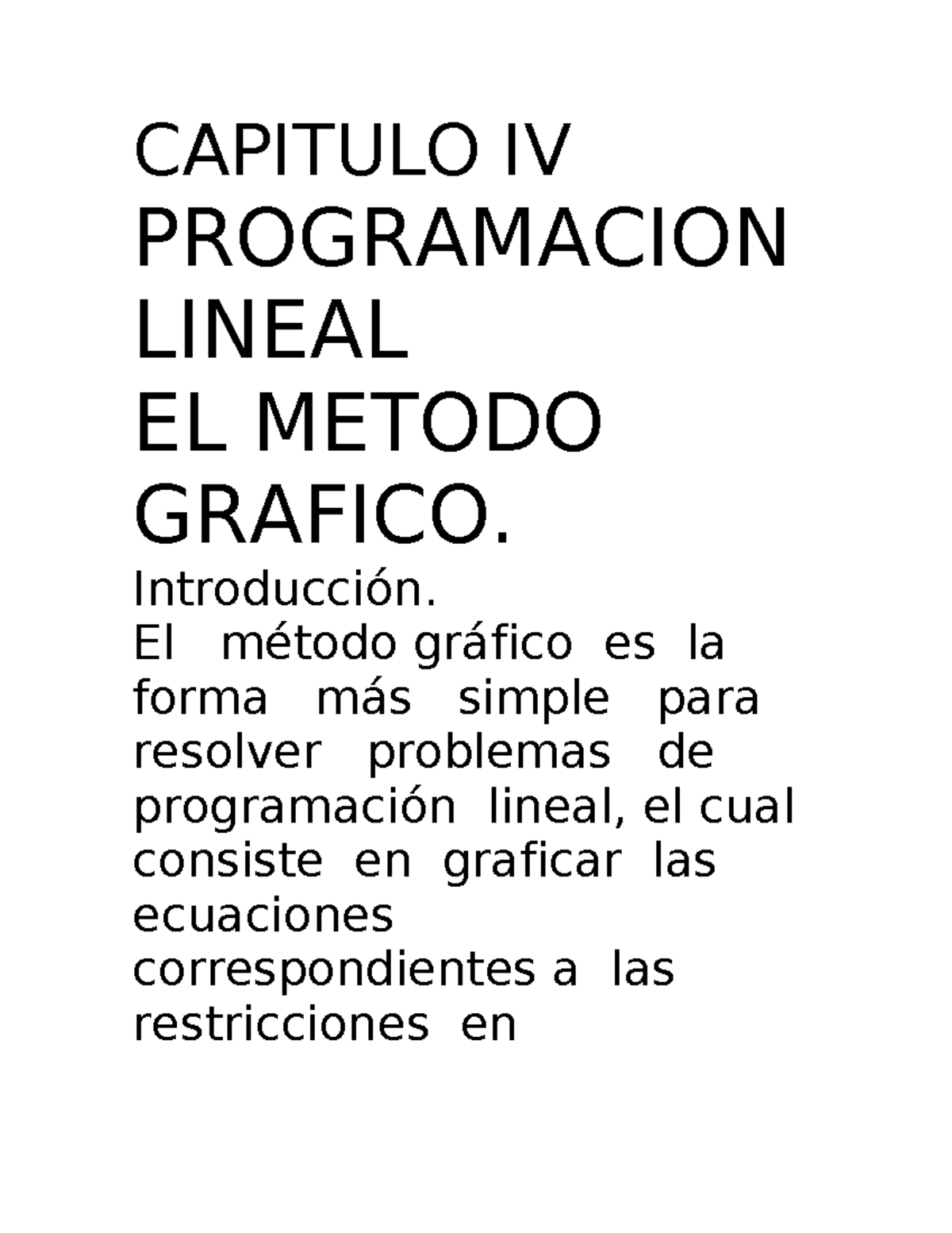 Método Gráfico en Programación Lineal 1: Resolución y Metodología - Studocu