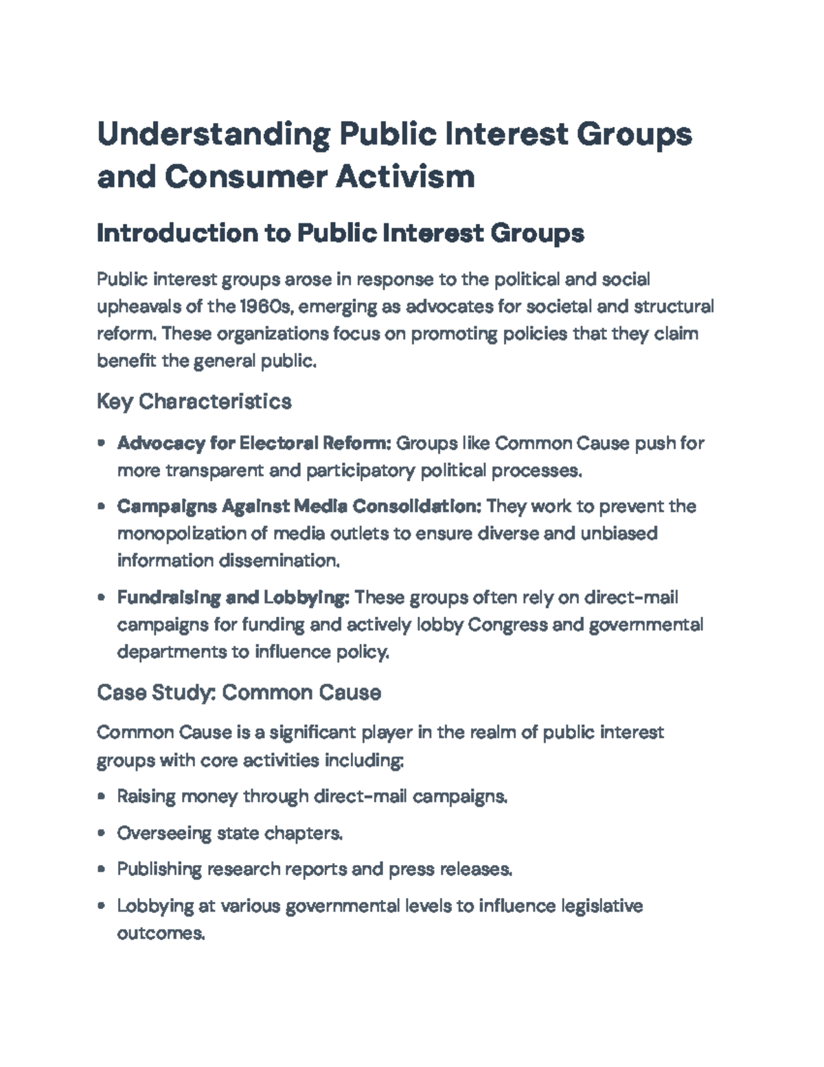 Understanding Public Interest Groups and Consumer Activism: Key ...