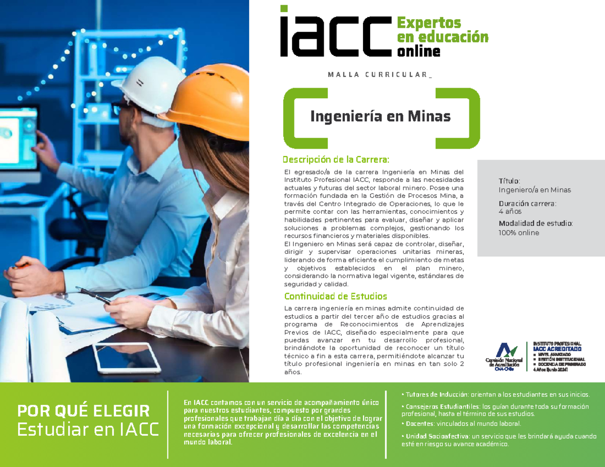 Título de la Carrera en Ingeniería en Minas - Instituto IACC - Studocu