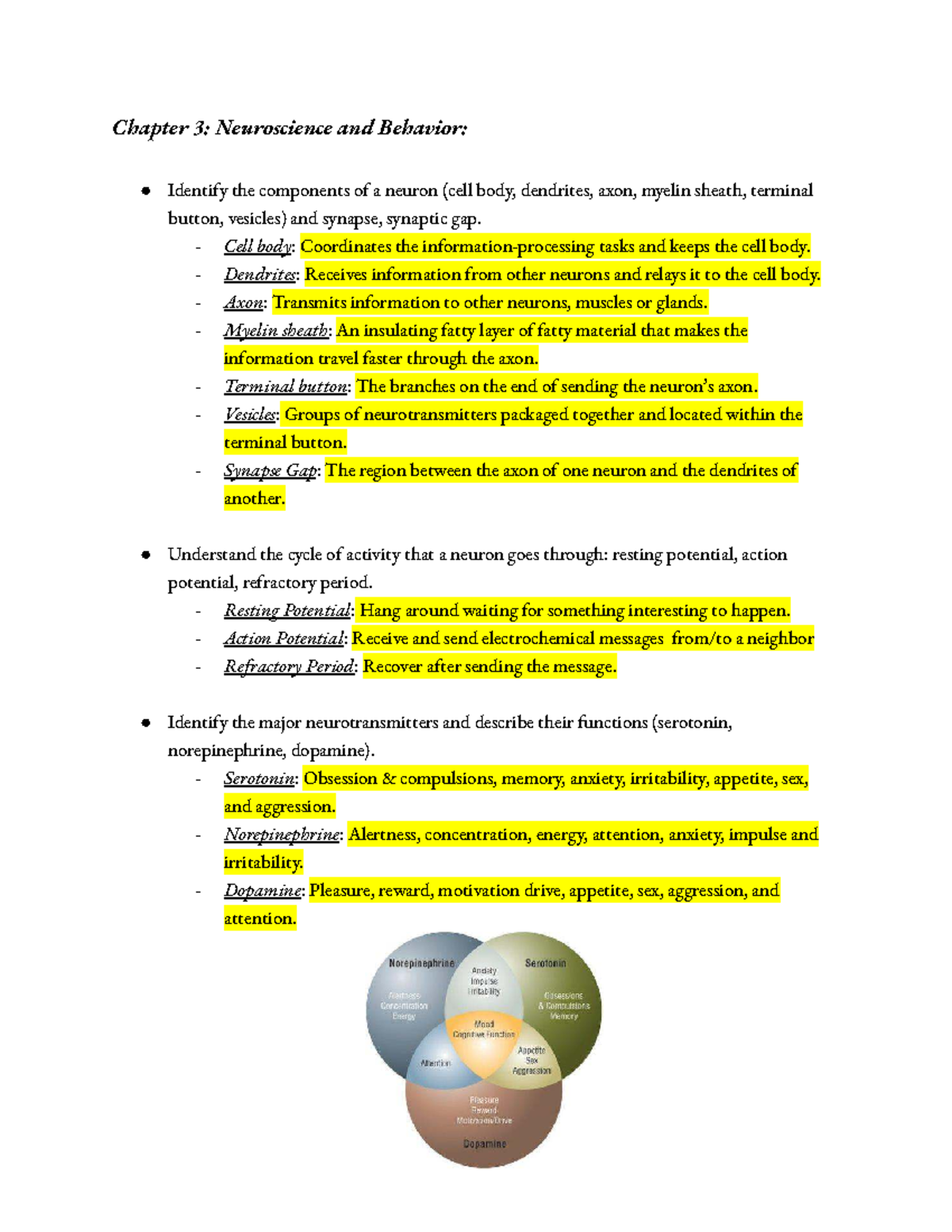 Psych 100 Study Guide: Neuroscience & Behavior for Exam 1 - Studocu