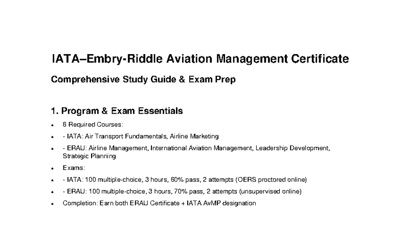 IATA Embry Riddle Aviation Management Master Binder With Schedule ...