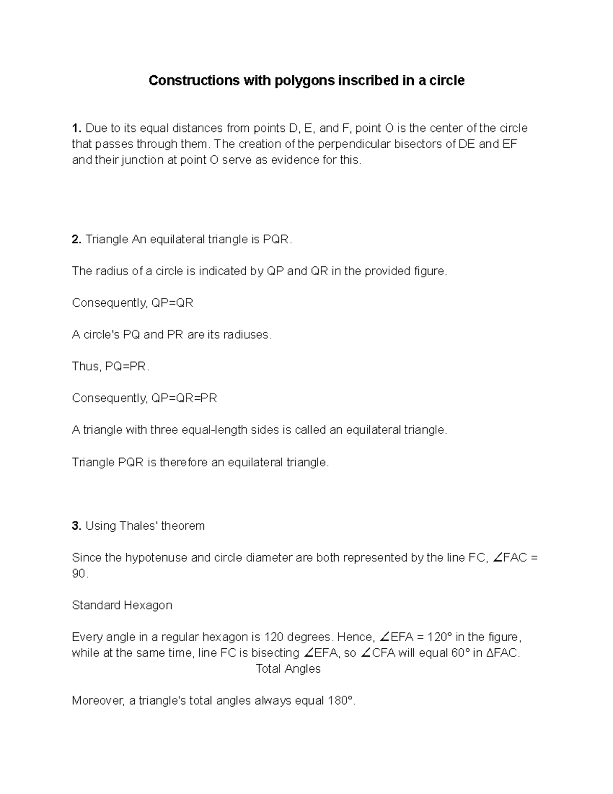 Constructions of Polygons Inscribed in a Circle: Geometry Insights ...