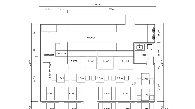 9950 1320 1070 7560 Kitchen Layout Plan Option-3 (Scale 1:40M) - Studocu