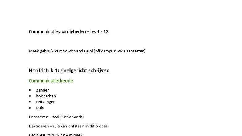 Communicatievaardigheden Les 1-12: Doelgericht Schrijven en ...
