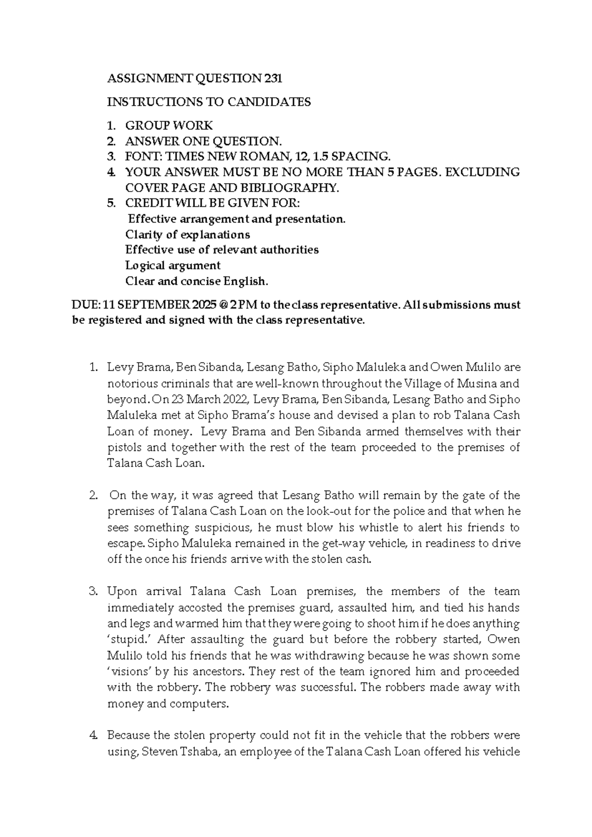 Contract Law Assignment: Group Work Instructions and Case Study - Studocu