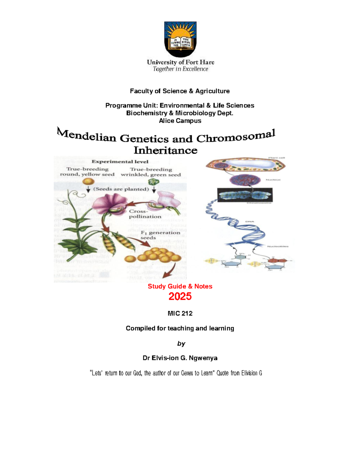 MIC 212 Study Guide 2025: Mendelian Genetics & Chromosomal Inheritance ...