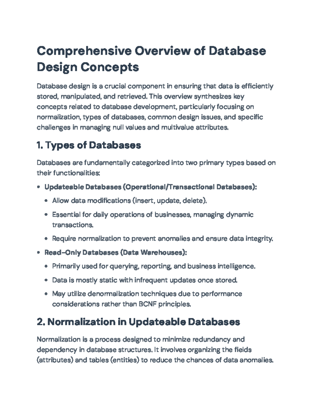Database Design Concepts: Normalization, Denormalization, and Challenges - Comprehensive ...