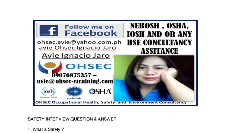 Comprehensive Question and Answer for HSE Practitioner - SAFETY ...