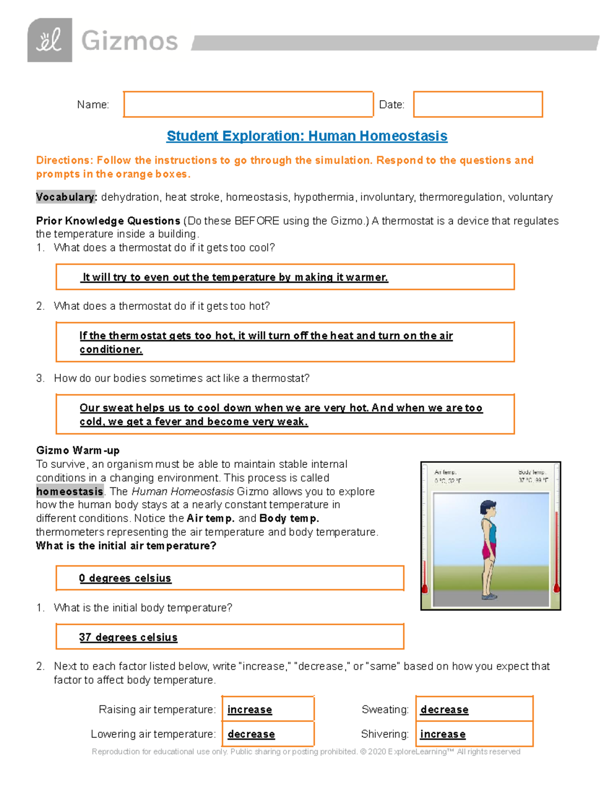 Samuel Swedarsky - Lab 9: Exploring Human Homeostasis - 17408166 - Studocu