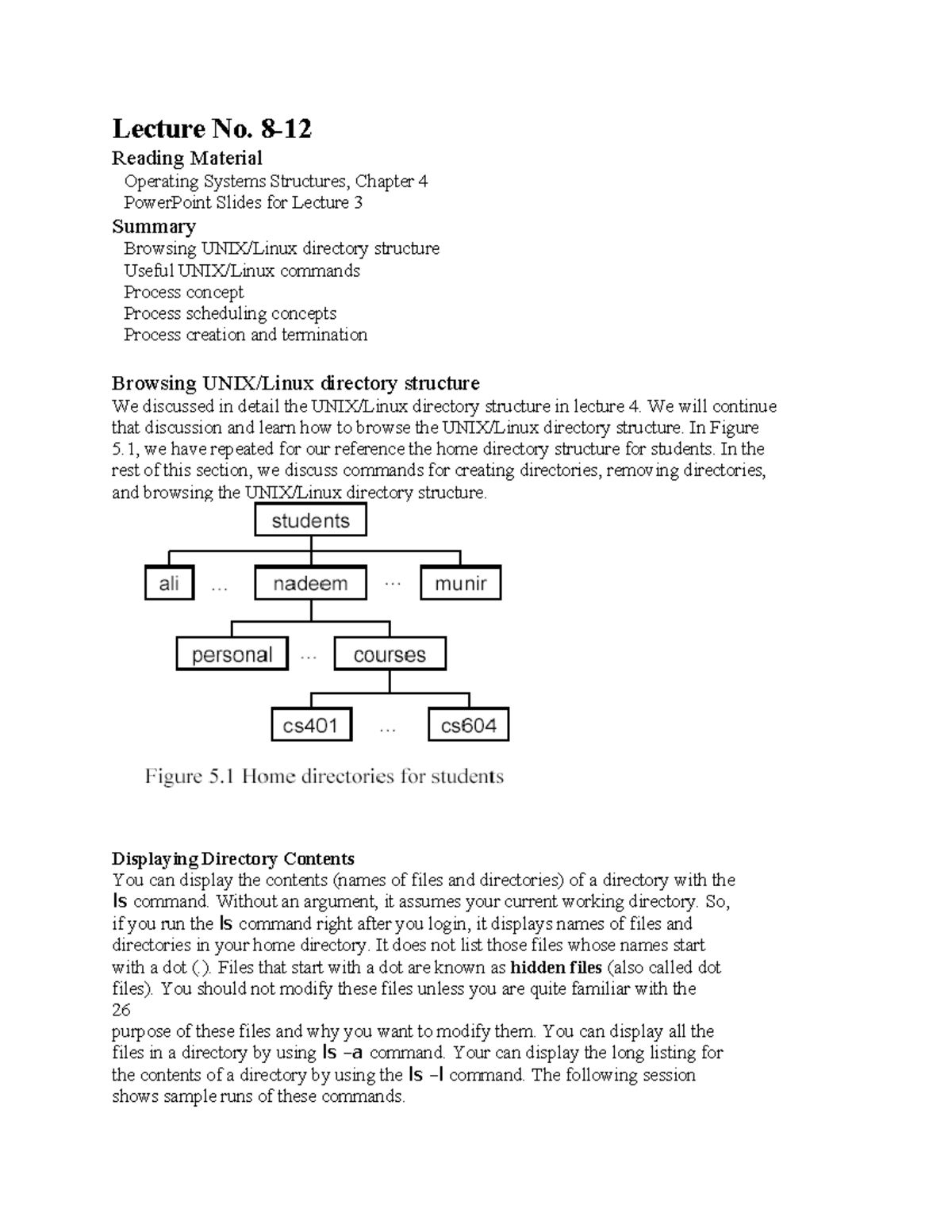 Lecture 8: Overview of Operating Systems Structures and Process ...