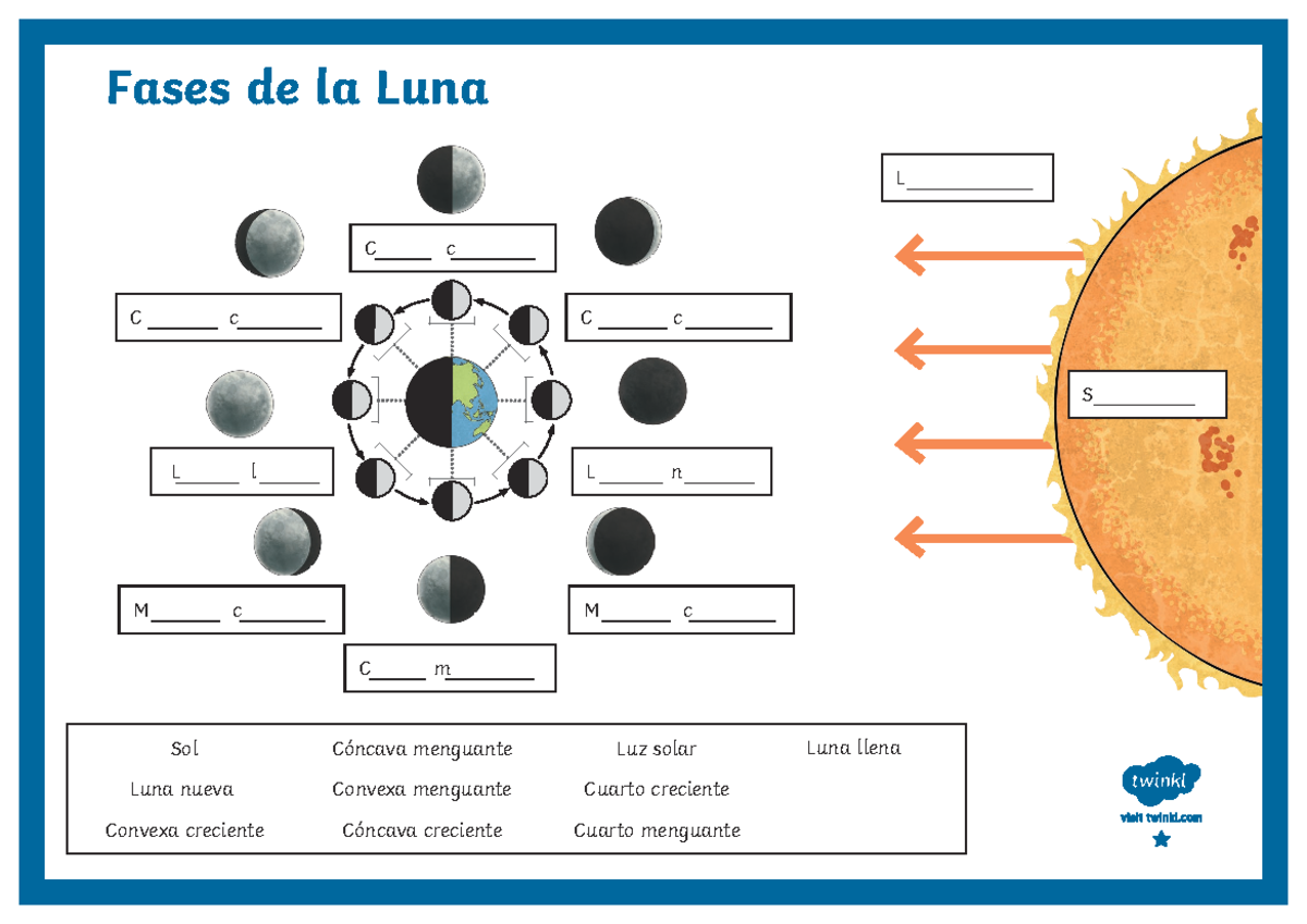 Fases de la Luna: Resumen y Actividades - Ciencias Naturales - Studocu