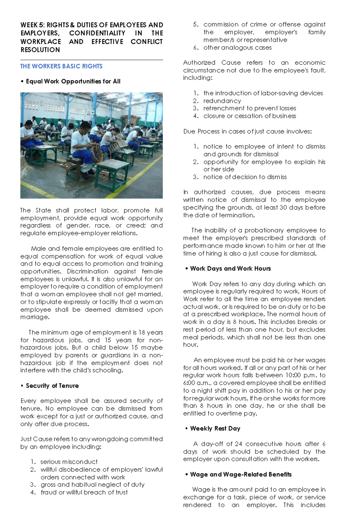 Work Ethics: Duties and Responsibilities - WEEK 5: RIGHTS & DUTIES OF ...