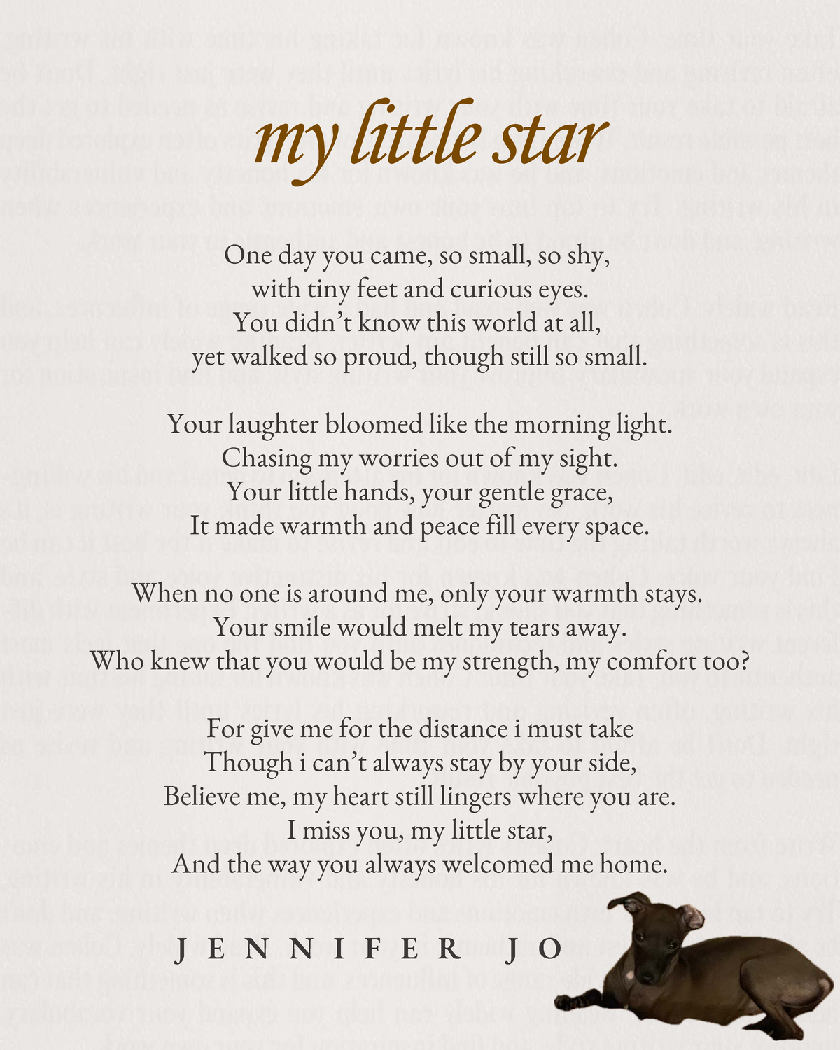 Brown Orange Vintage Aesthetic Poetry: My Little Star Poem - Studocu