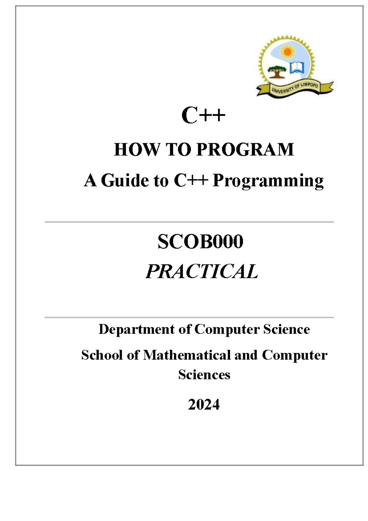 2024 C++ Guide - C++ HOW TO PROGRAM A Guide to C++ Programming ...
